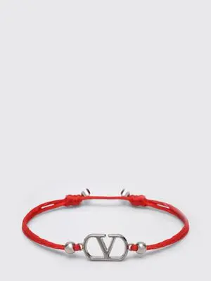 Valentino Garavani Vlogo Signature Cord Bracelet With Drawstring Closure Red