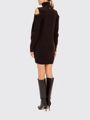 TWINSET Cut-out Turtleneck Mini Dress In Wool Blend Knit