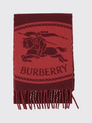 Burberry Reversible Check Cashmere Scarf With Fringed Edges - Red