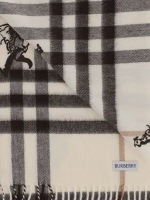Burberry Vintage Check Cashmere Scarf With Fringed Edges