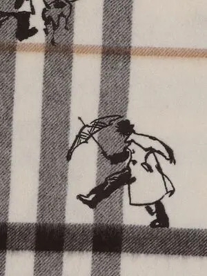 Burberry Vintage Check Cashmere Scarf With Fringed Edges