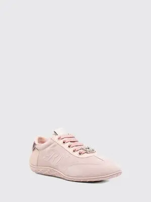 ROGER VIVIER Viv Low Smooth And Suede Leather Sneakers With Embroidered Logo