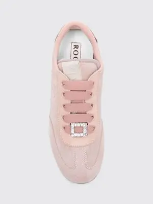 ROGER VIVIER Viv Low Smooth And Suede Leather Sneakers With Embroidered Logo