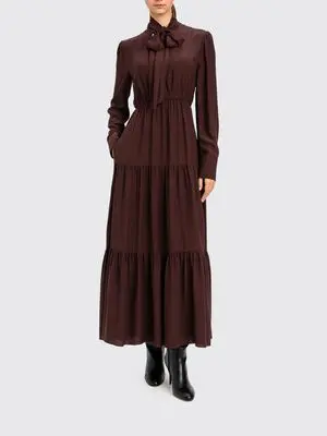 TWINSET A-line Long Dress In Viscose With Scarf Neck