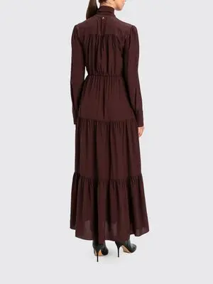 TWINSET A-line Long Dress In Viscose With Scarf Neck