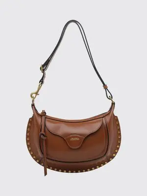 Isabel Marant Étoile Oskan Moon Smooth Leather Crossbody Bag With Studs Brown