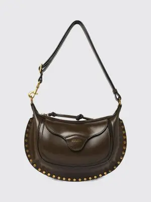 Isabel Marant Étoile Oskan Moon Smooth Leather Crossbody Bag With Studs Green