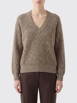 Brunello Cucinelli V-neck Cashmere Blend Jumper - Brown