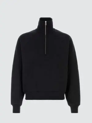 AMI Paris Pure Cotton Sweatshirt With High Neck And Half-zip Closure