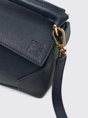 Loewe Small Puzzle Edge Bag In Grained Calf Leather With Anagram - Blue