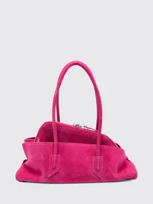 Attico La Passeggiata Asymmetrical Suede Shoulder Bag - Fuchsia