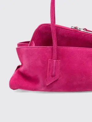 Attico La Passeggiata Asymmetrical Suede Shoulder Bag - Fuchsia