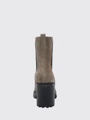Hogan H724 Chelsea Boots In Suede With A Medium Block Heel And Round Toe - Beige