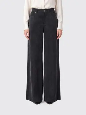 Pinko Porta Viscose Blend Flared Trousers With Love Birds Logo - Black