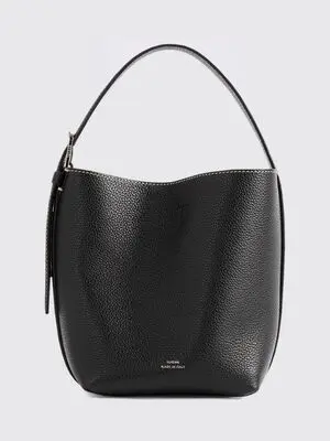 TOTEME Small Grained Leather Tote Bag With Adjustable Handle And Flared Shape - Black
