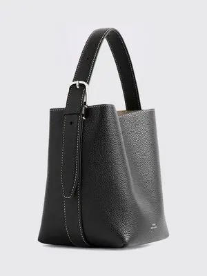 TOTEME Small Grained Leather Tote Bag With Adjustable Handle And Flared Shape - Black