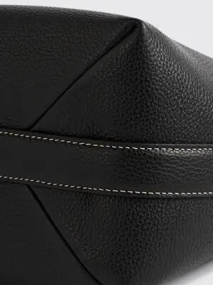 TOTEME Small Grained Leather Tote Bag With Adjustable Handle And Flared Shape - Black