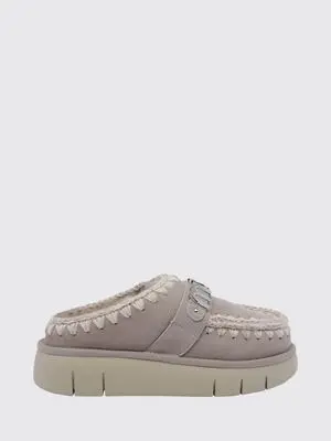 Mou Bounce Sheepskin Mules With Contrast Stitching And Wool Lining - Pink