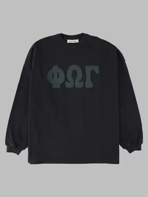 Fear Of God T-shirt A Manica Lunga "merch - Charcoal