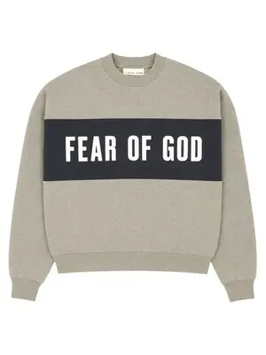 Fear Of God Felpa Cropped Con Stampa - Grey