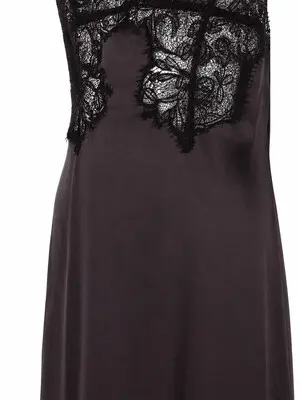 ALYSI Abito In Satin Con Inserto In Pizzo