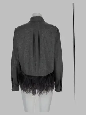 Fabiana Filippi Camicia Con Dettaglio In Piume - Grey