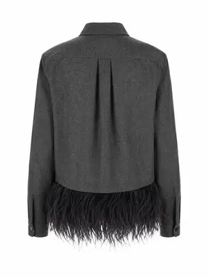 Fabiana Filippi Camicia Con Dettaglio In Piume - Grey