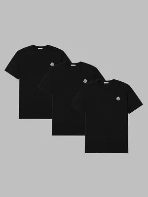 Moncler 3-pack T-shirt In Cotone - Black