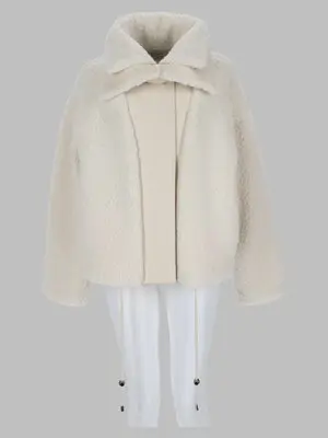 Sportmax Giacca "filtro" In Shearling - Ivory