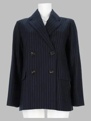Max Mara Giacca Doppiopetto In Lana Gessata