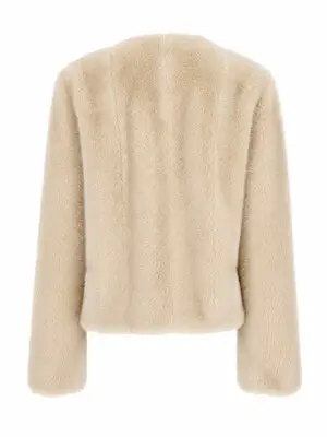 Max Mara Giacca "palchi" In Ecopelliccia - Beige