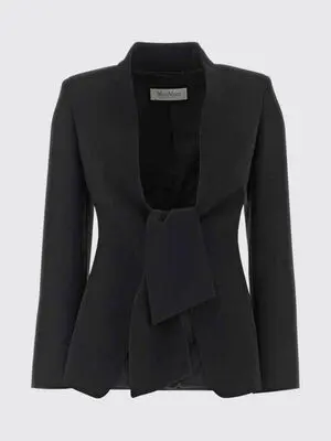 Max Mara Slim Fit Short Cady Blazer With Tie Fastening - Black