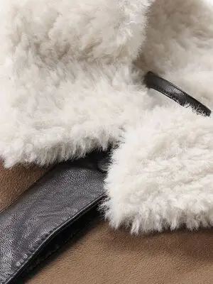 Max Mara Cropped Suede Leather Jacket With Fur Collar - Brown