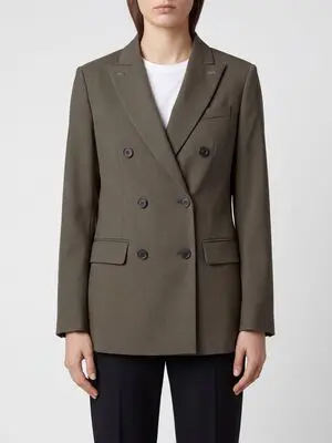 Max Mara Double-breasted Blazer In Pure Virgin Wool With Four-button Closure - Brown