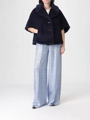 Max Mara Teddy Coat In Faux Fur - Blue