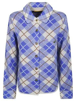 Guest In Residence Dylan Cashmere Plaid Shirt - Blu