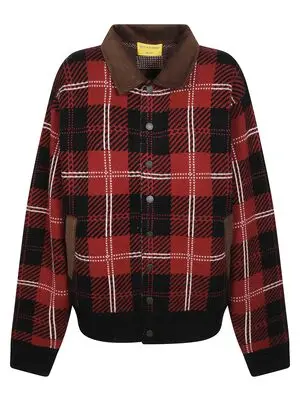 Guest In Residence Tartan Wool-cashmere Bomber Jacket - Rosso