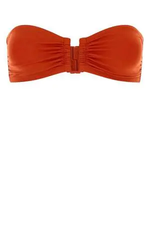 ERES Eres Coral Stretch Nylon Triangle Show Bikini Top Red