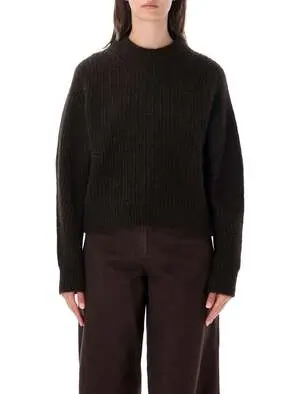 SESSUN Oversized Knit Mock Neck Sweater - Marrone