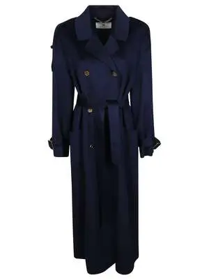Elisabetta Franchi Tailored Overcoat With Belt