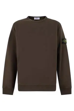 Stone Island Cotton Sweatshirt With Logo Detail - Brown