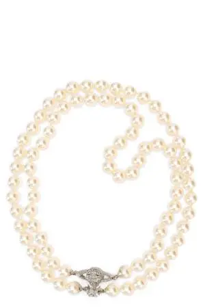 VIVIENNE WESTWOOD Beaded Choker Necklace With Pearls - Ivory