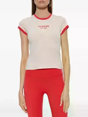 P.E Nation Reveal Logo-print Ringer T-shirt