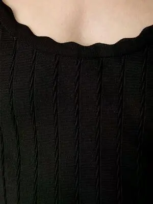 MORGAN Scallop-edge Cable-knit Mini Dress