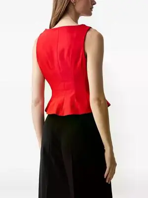 MORGAN Rose-button Peplum Top