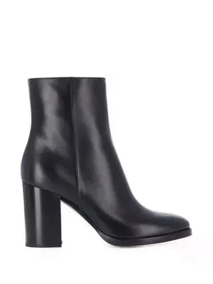 GIANVITO ROSSI Santiago Leather Block-heel Ankle Boots