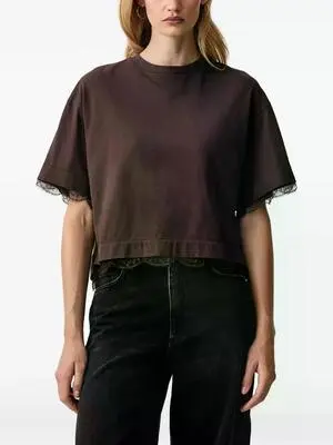 ALLSAINTS Nia Lace-trim Open-back T-shirt