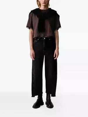 ALLSAINTS Nia Lace-trim Open-back T-shirt