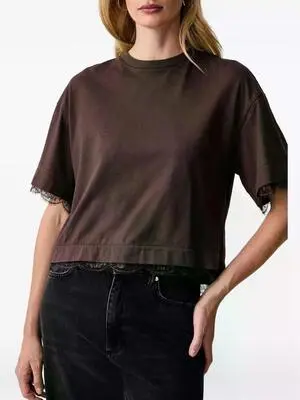 ALLSAINTS Nia Lace-trim Open-back T-shirt
