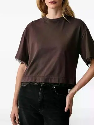 ALLSAINTS Nia Lace-trim Open-back T-shirt